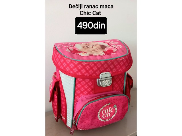 Dečiji anatomski ranac ruksak roze maca Chic Cat