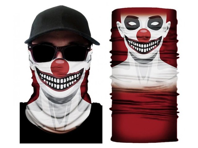 Klovn Clown Bandana Marama Potkapa Maska Model 2