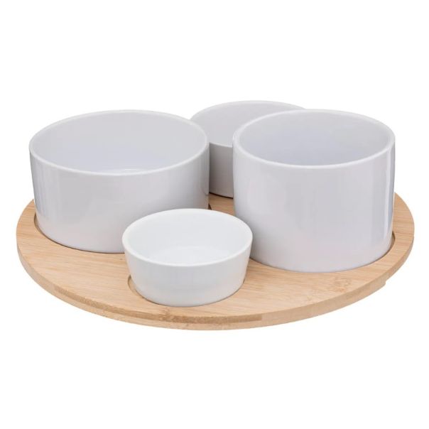 SECRET DE GOURMET Set za posluživanje 5/1 porcelan/bambus