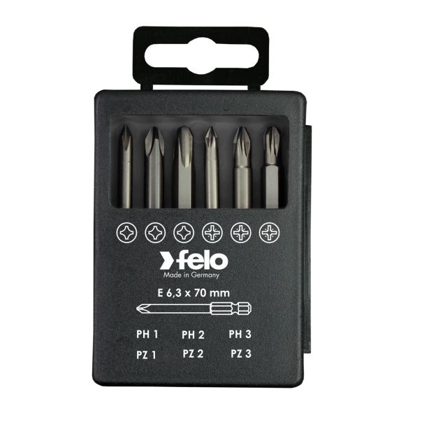 Felo Set bitova Industrial Bit-box Profi 73 mm PH/PZ 03291716 6 kom