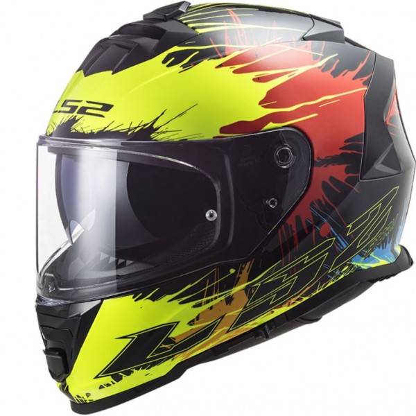 Kaciga LS2 Full Face FF800 STORM DROP mat crno žuta sa naočarima