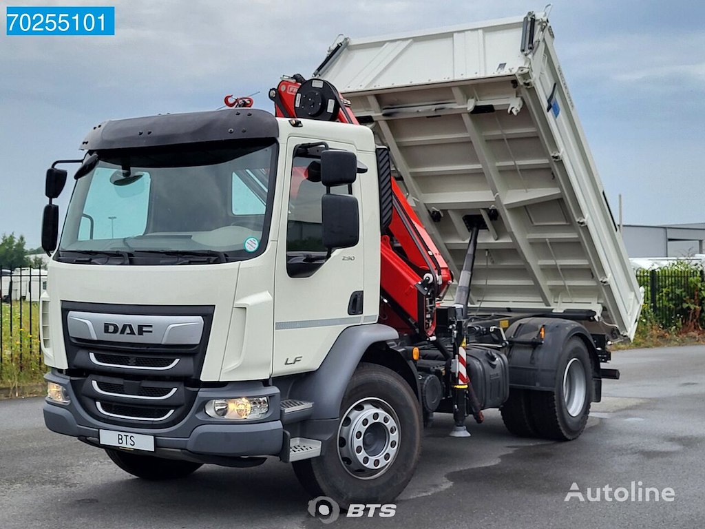 Novi DAF LF 290 4X2 Fassi F 120B Kran Meiller 3-way tipper Steelsuspensio kiper