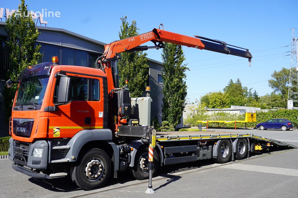 MAN TGS 35.360 E6 8×2 / HDS Fassi F165A.2.22 / Tow truck autotransporter