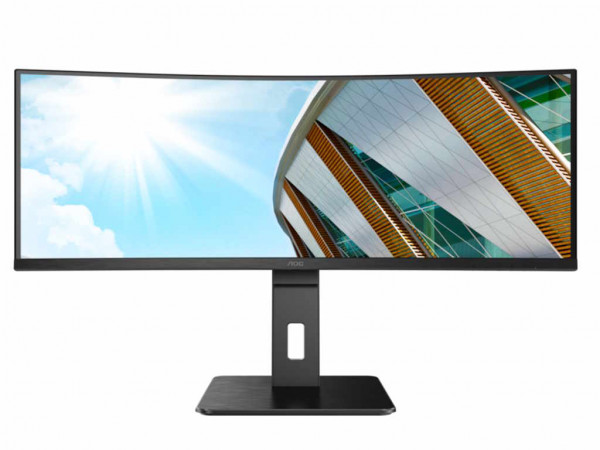 AOC Monitor CU34P2A 34''/VA,zakrivljen,21:9/3440x1440/100Hz/4ms GtG/HDMIx2,DP,USB/visina/VESA/crna