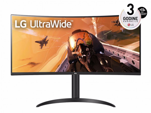 LG Monitor 34WP75CP-B 34''/VA,zakrivljen,21:9/3440x1440/160Hz/1ms MBR/HDMIx2,DP,USB/freesync/visina