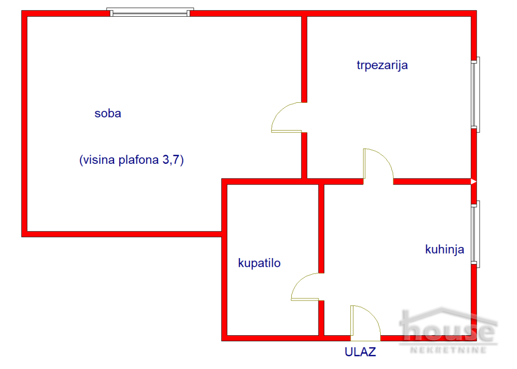 Stan,PETROVARADIN,GRADIĆ 34m2,82400€ , ID: 1062197