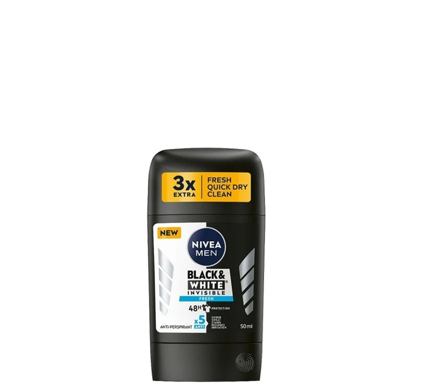 NIVEA STIK MEN 50ML BLACK&WHITE INVISIBLE FRESH 83168