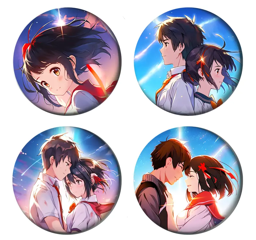 Set bedževa Anime Your Name, 37 mm, 4 kom