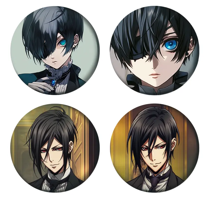 Set bedževa Anime Black Butler, 37 mm, 4 kom