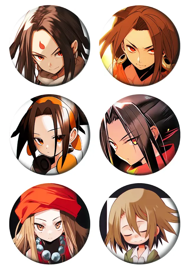 Set bedževa Anime Shaman king, 37 mm, 6 kom