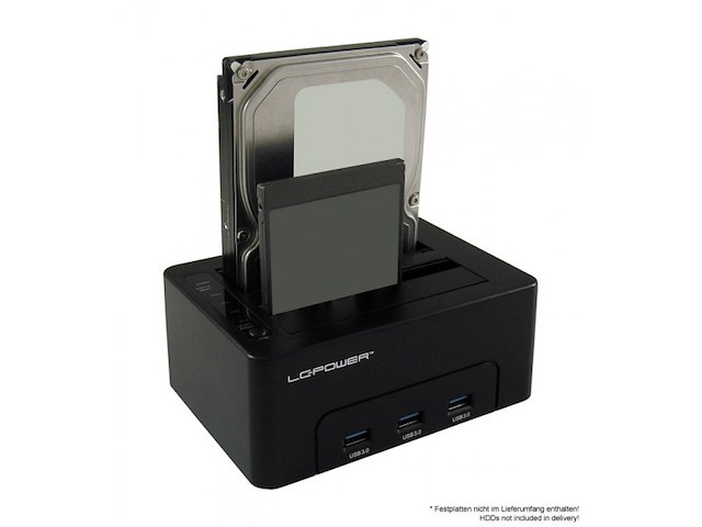 LC Power Double HDD Docking Station + USB HUB 3 x 3.0!