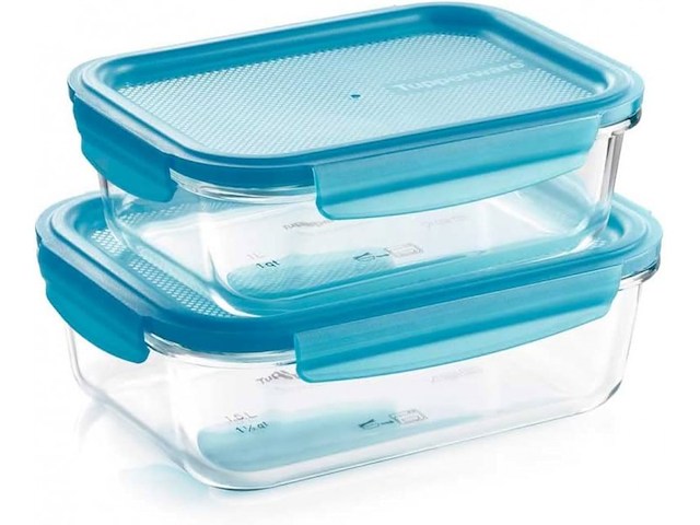 Tupperware set Premiaglass, staklene posude 1L+1.5L