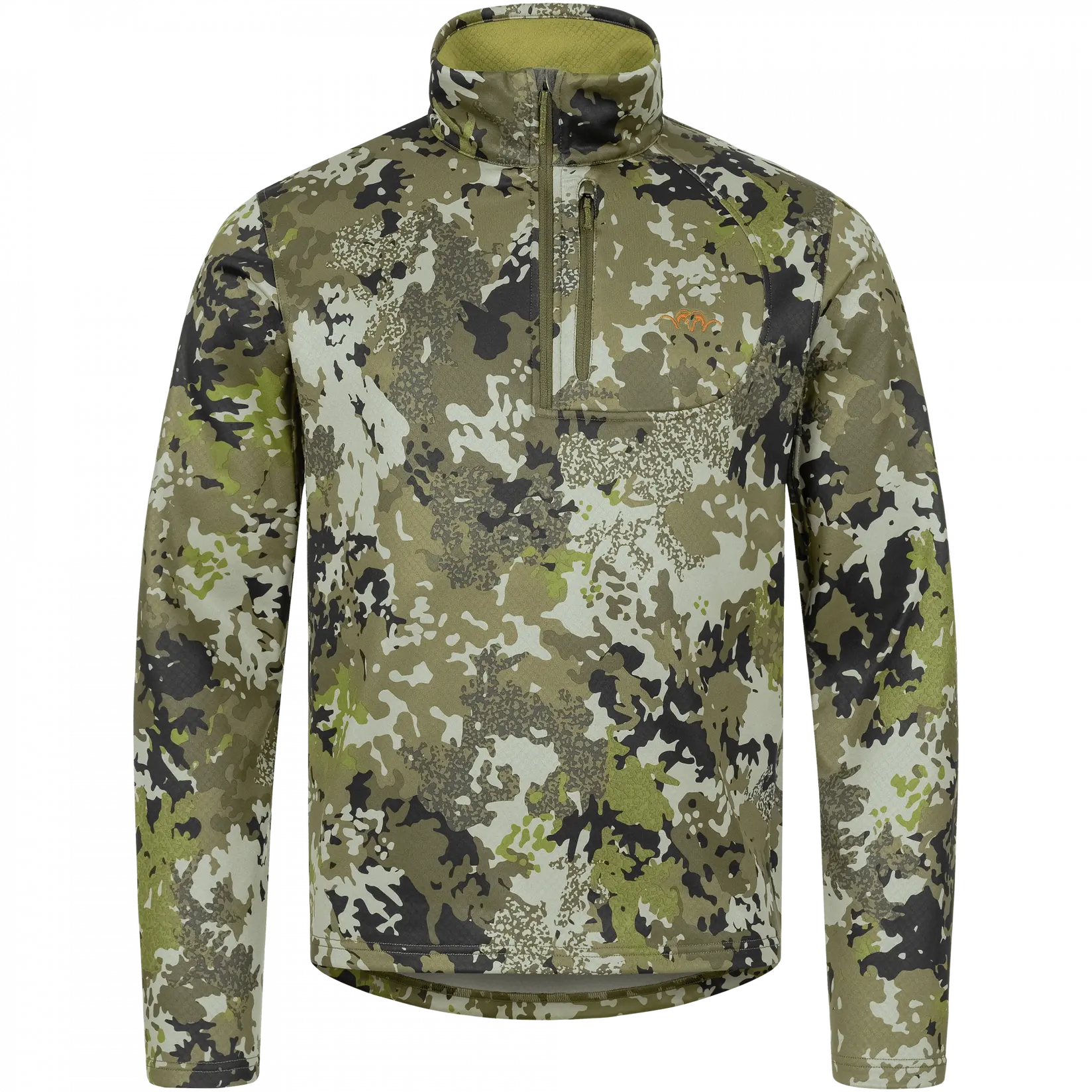 Blaser Drain Halfzip Huntec Camo Muška polar jakna, Zelena