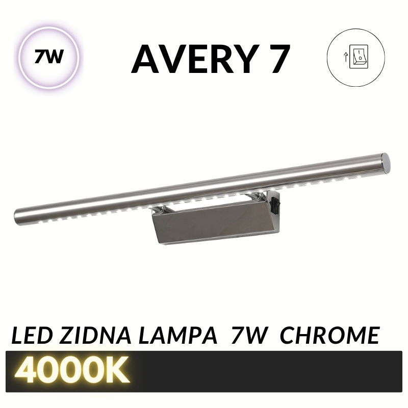 MEGGA, LED ZIDNA LAMPA CX5012 7W 4000K CHROME AV, 013321