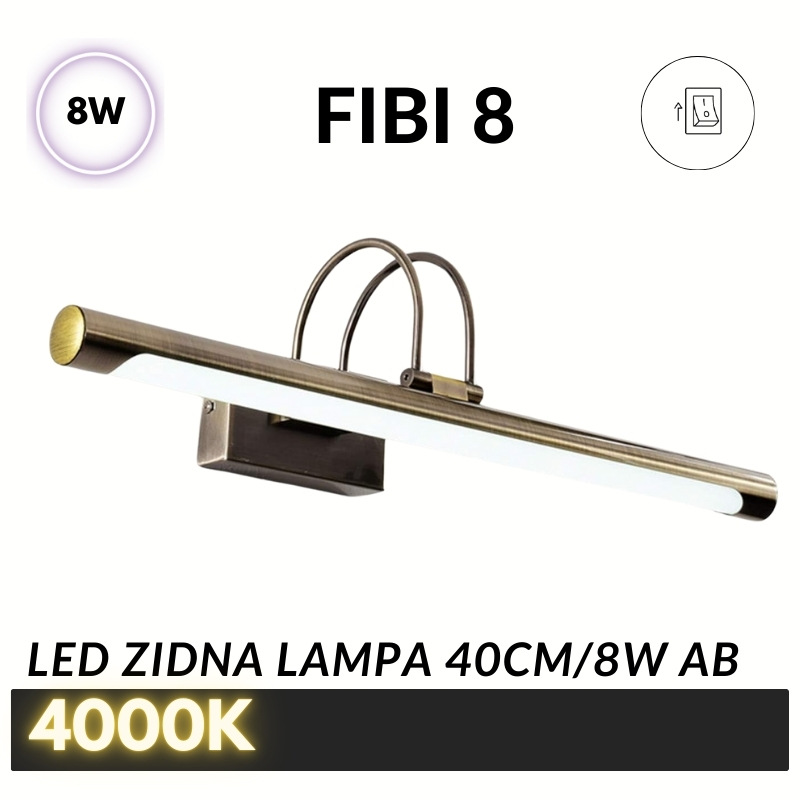 MEGGA, LED ZIDNA LAMPA 1240/40CM/8W 4000K AB FIB, 013327