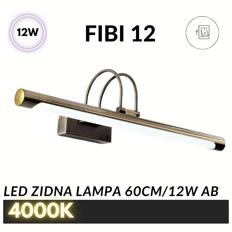 MEGGA, LED ZIDNA LAMPA 1240/60CM/12W 4000K AB FIBI013329