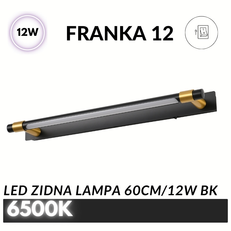 MEGGA, LED ZIDNA LAMPA 9004/60CM/12W 6500K BK FR, 013334