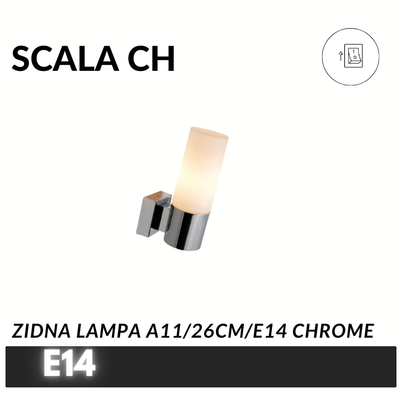 MEGGA, LED ZIDNA LAMPA A11/26CM/E14 CHROME SCALA, 013336