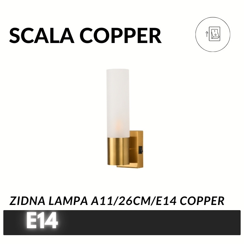 MEGGA, LED ZIDNA LAMPA A11/26CM/E14 COPPER SCALA, 013337