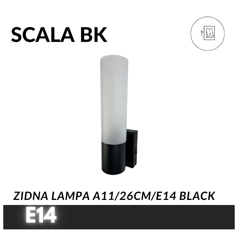 MEGGA, LED ZIDNA LAMPA A11/26CM/E14 BK SCALA, 013338