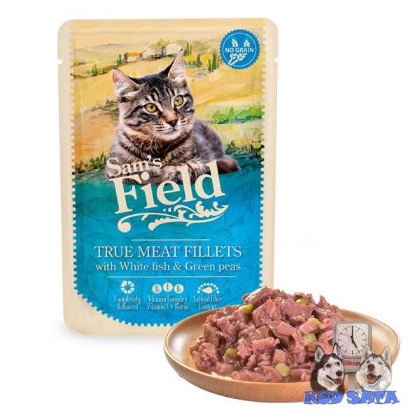 Sam's Field Sosić Za Mačke, Bela Riba i Grašak 24x85g