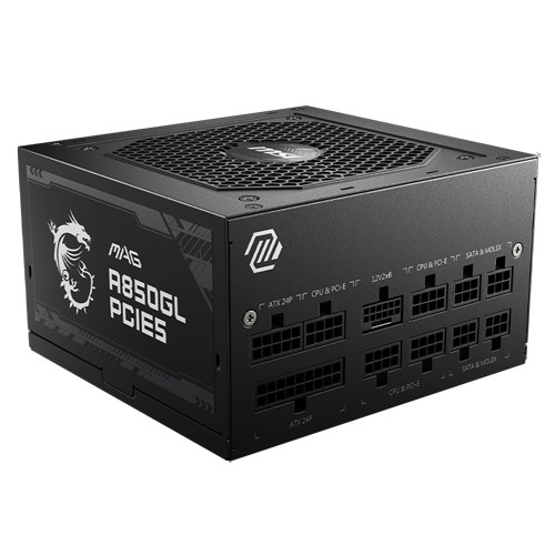 MSI MAG A850GL PCIE5 850W 80 PLUS Gold modularno PC napajanje | 306-7ZP8A36-CE0