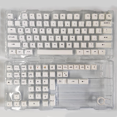 Set kapica za tastature, PBM, XDA profil, minimalist, bela, 120 komada