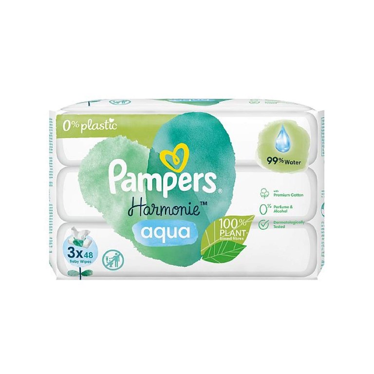 Pampers vl maramice harmonie aqua plastic free 3x48/1 pampers