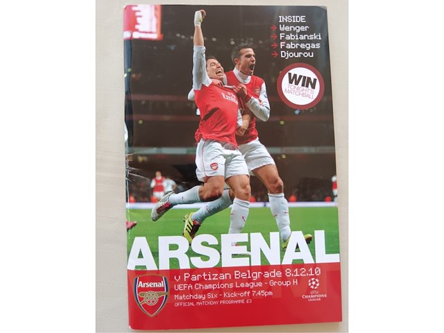 Program Arsenal-Partizan 8.12.2010