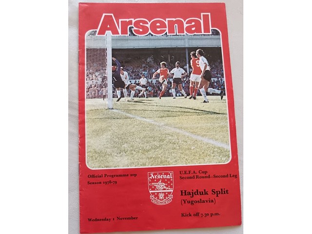 Program Arsenal-Hajduk Split 1978/1979