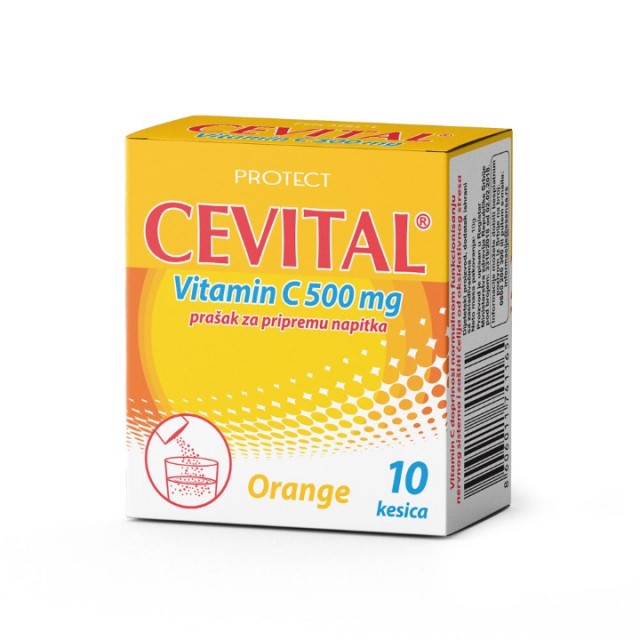 CEVITAL VITAMIN C 500MG PRAŠAK ZA PRIPREMU NAPITKA 10 KESICA