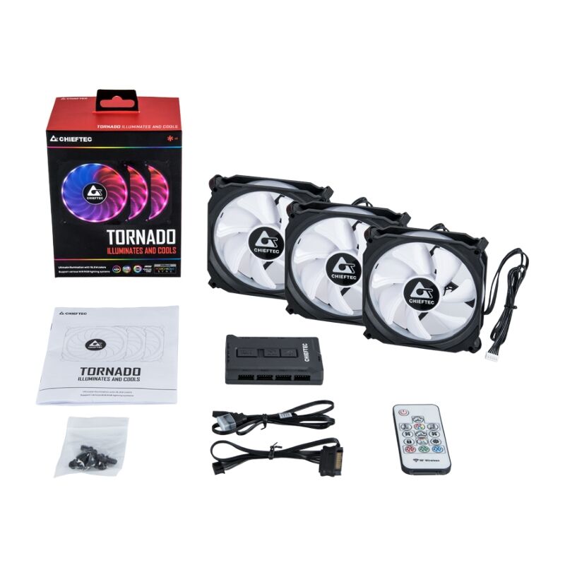 CHIEFTEC Set Ventilatora Tornado RGB CF-3012-RGB 120 x 120 x 25mm (3 komada)