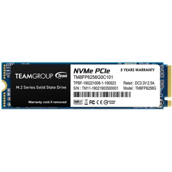 TeamGroup M.2 2280 256GB MP33 SSD PCIe Gen3 x4, NVM Express, 1600/1000MB/s TM8FP6256G0C101