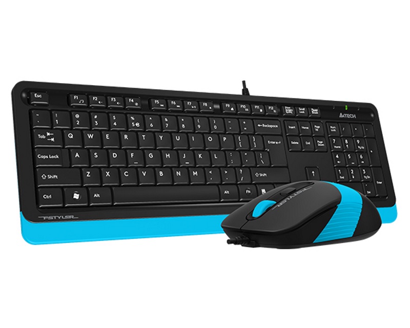 A4 TECH F1010 FSTYLER USB US plava tastatura + USB plavi miš