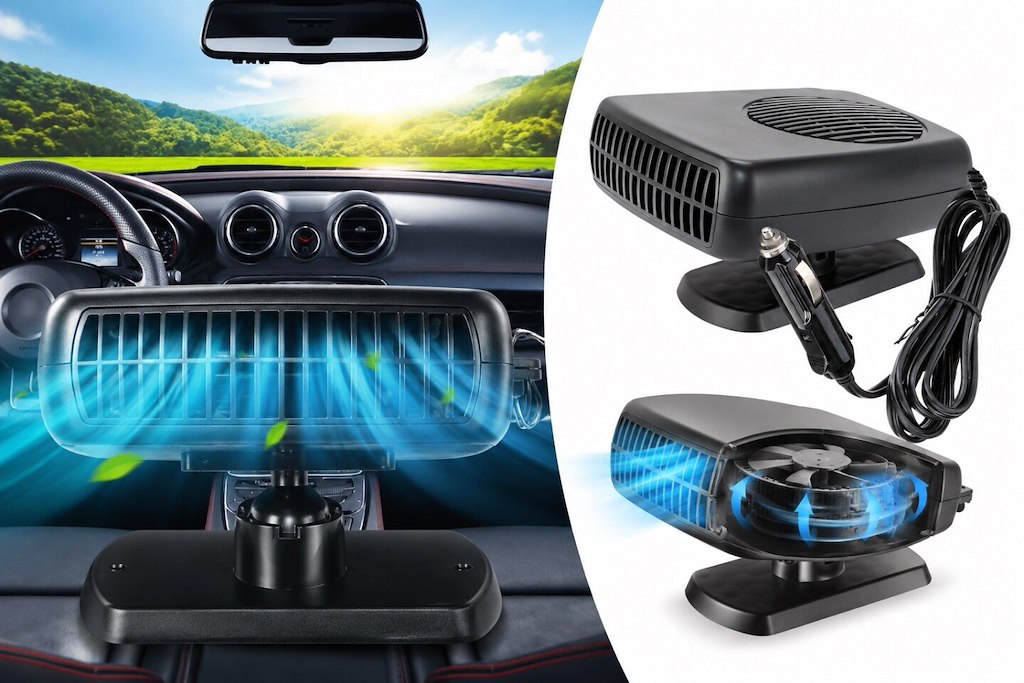 AirSumm ventilator za hlađenje automobila, rotacija 360°, 150V ❄ Hladan vazduh