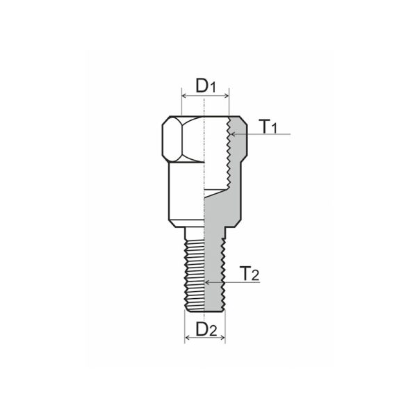 Adapter za retrovizor univerzalni sa M8 x 1,25mm na M10 x 1,25mm desni navoj RMS