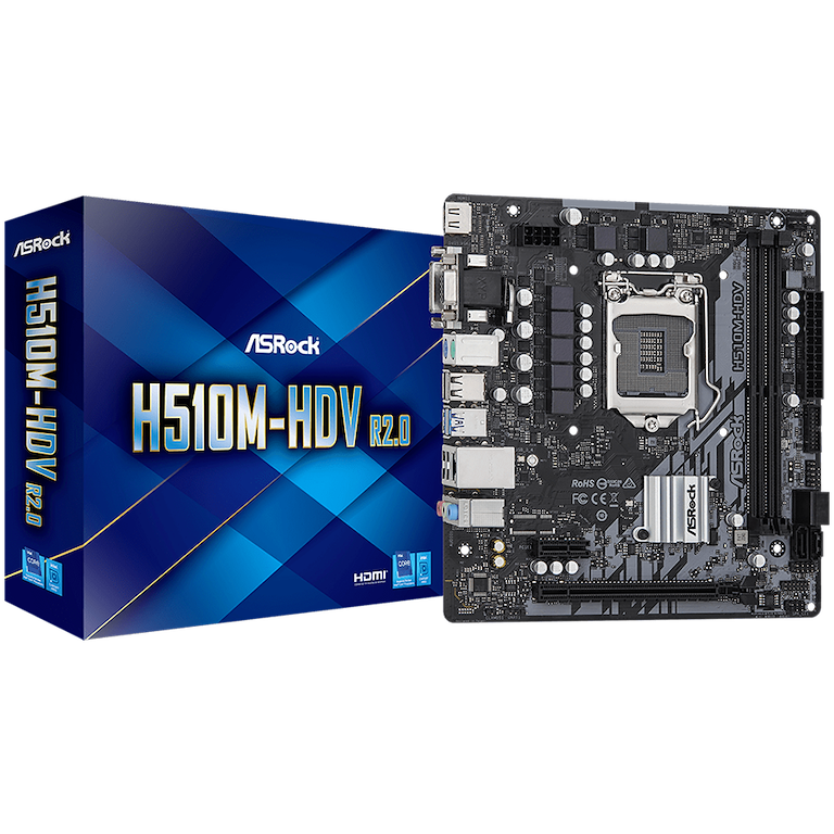 Matična ploča ASRock H510M-HDV R2.0, Intel H510, LGA1200, mATXID EK000577279