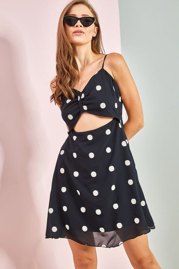 BIANCO LUCCI WOMEN'S POLKA DOT PATTERNED DRESS