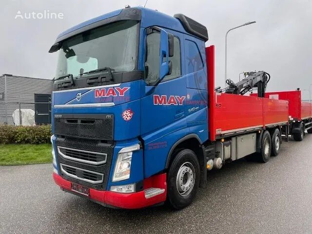 Volvo FH 540 6X2 / Kraan MKG 201 / E6 / kamion s ravnom platformom