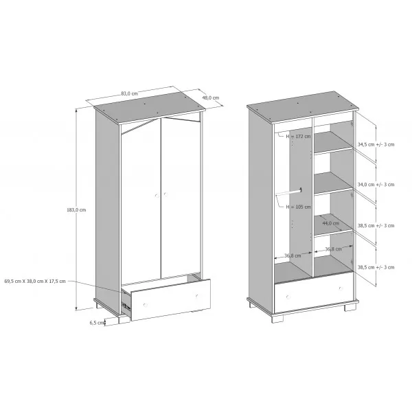 Garderober Domek – Grey