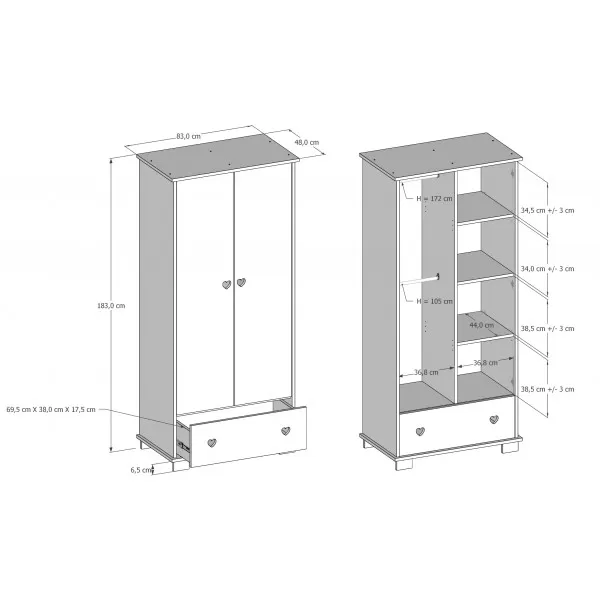 Garderober Srce – Grey