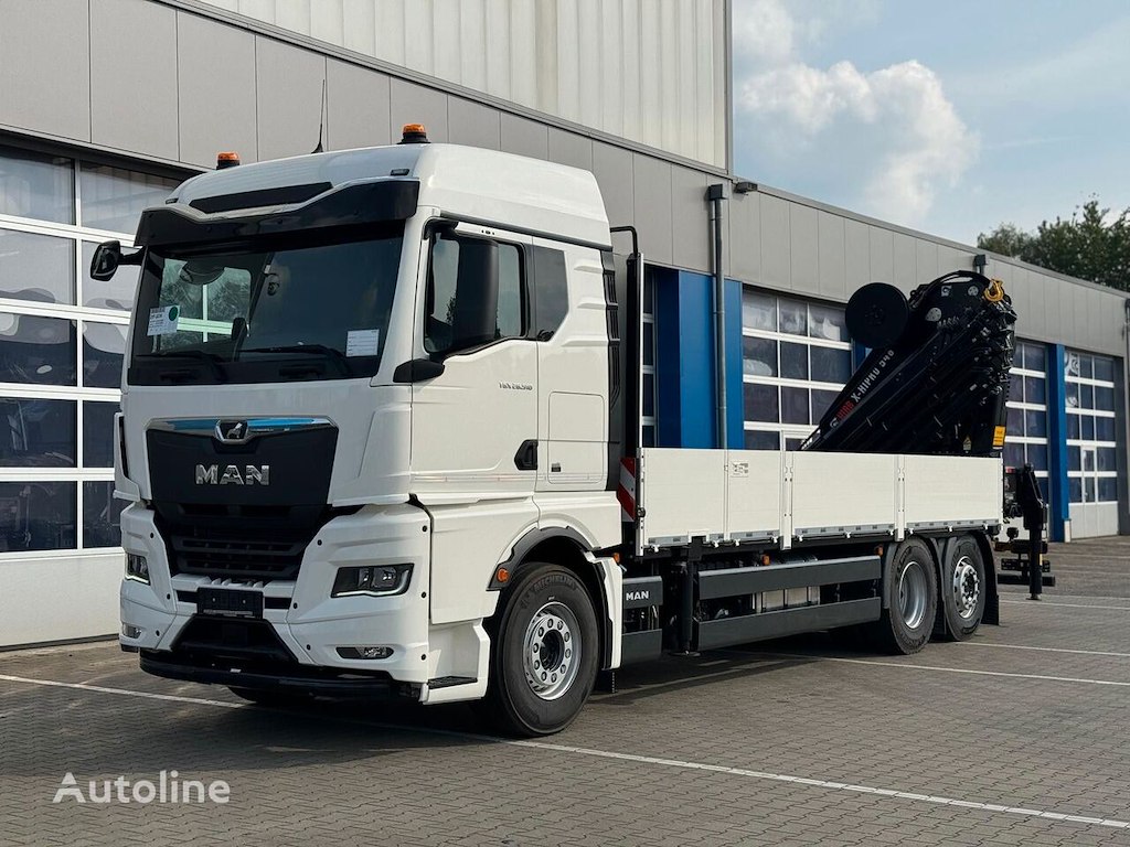 Novi MAN TGX 26.510 Container-Pritsche HIAB 548-E8 / 6x2 kamion s ravnom platformom