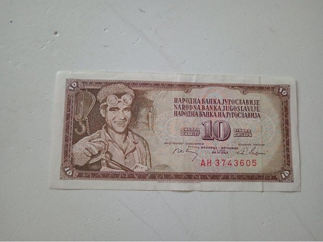 10 dinara 1968.