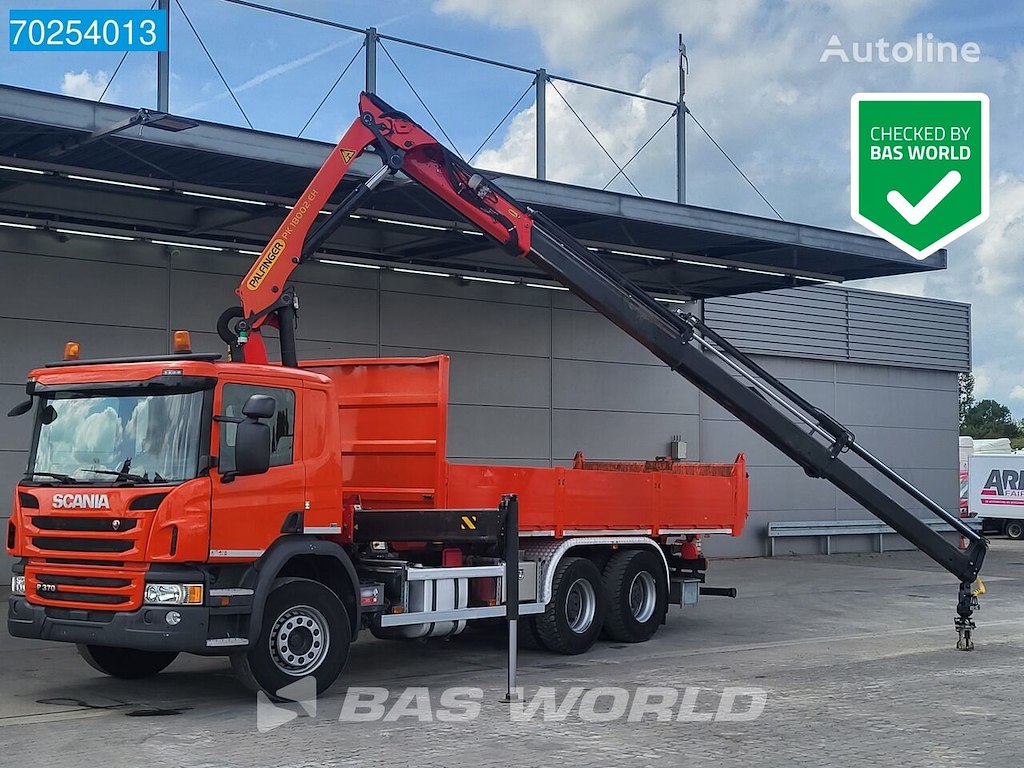 Scania P370 6X4 Palfinger PK18002 EH Kran Crane Retarder 9m3 tipper Eur kiper