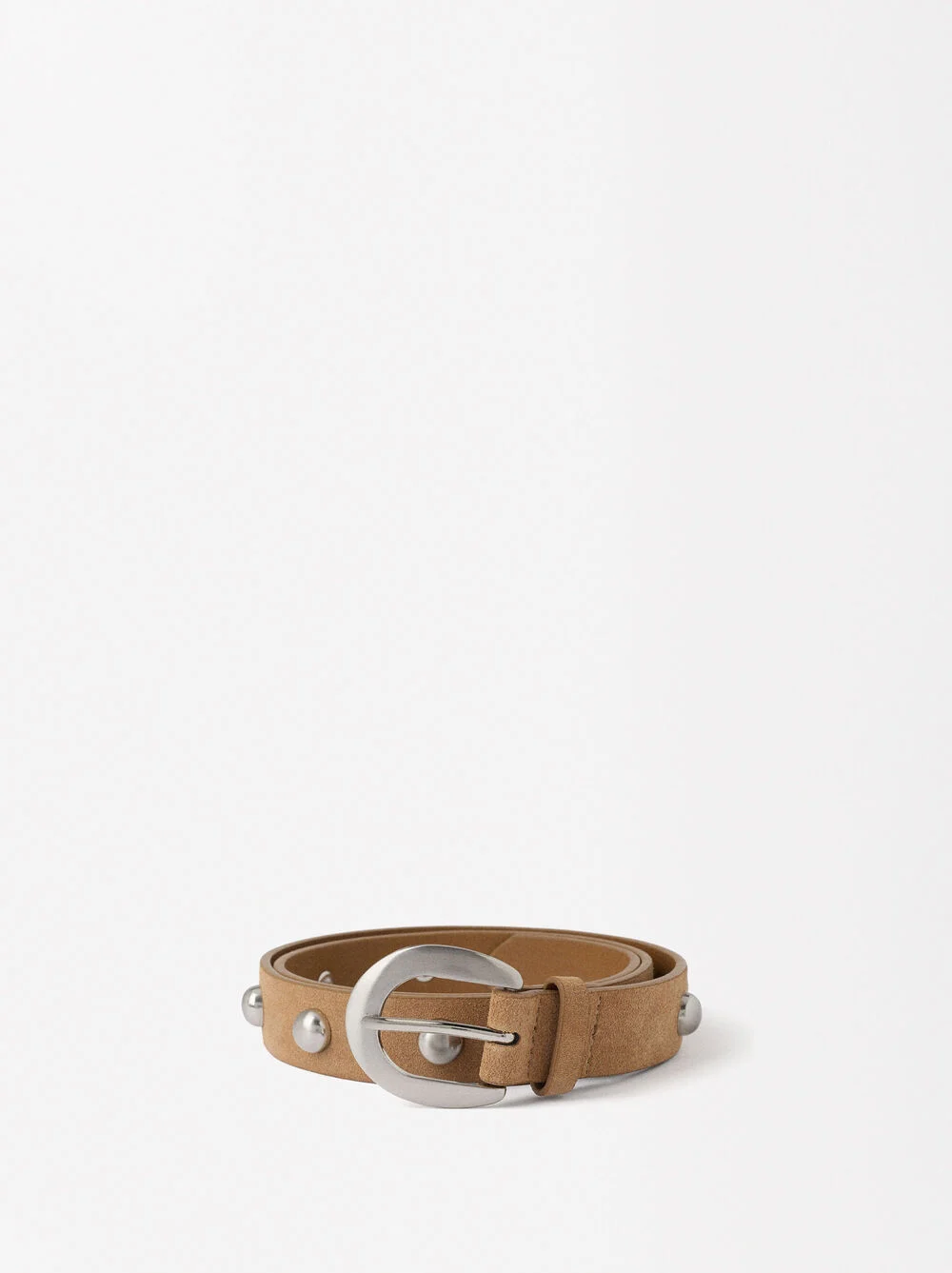 Online Exclusive - Belt With Leather And Metallic Polka Dots