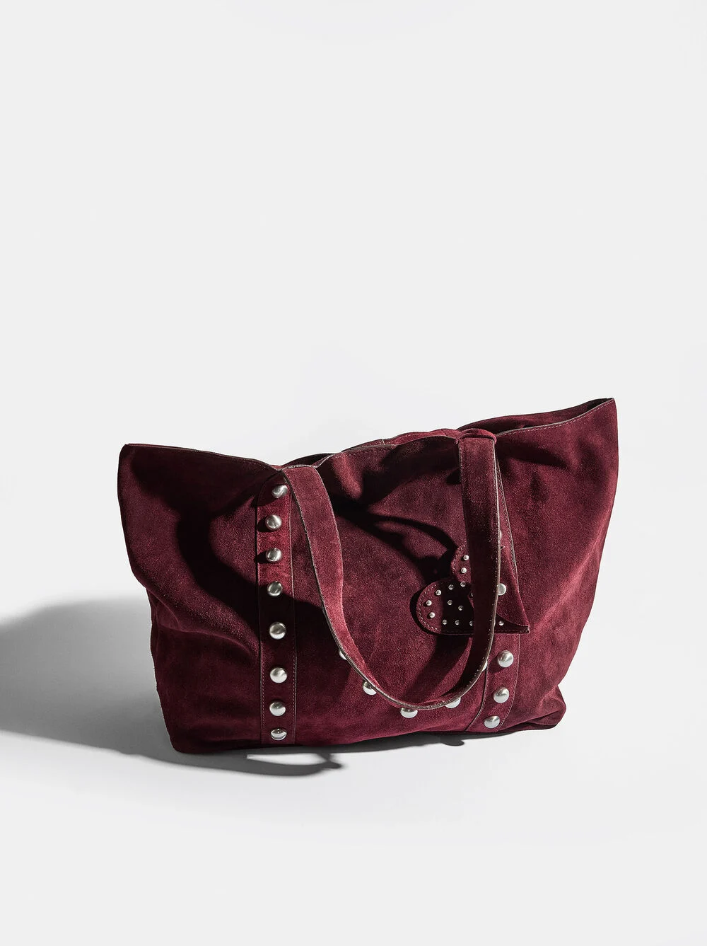 Leather Shopper Bag With Studs