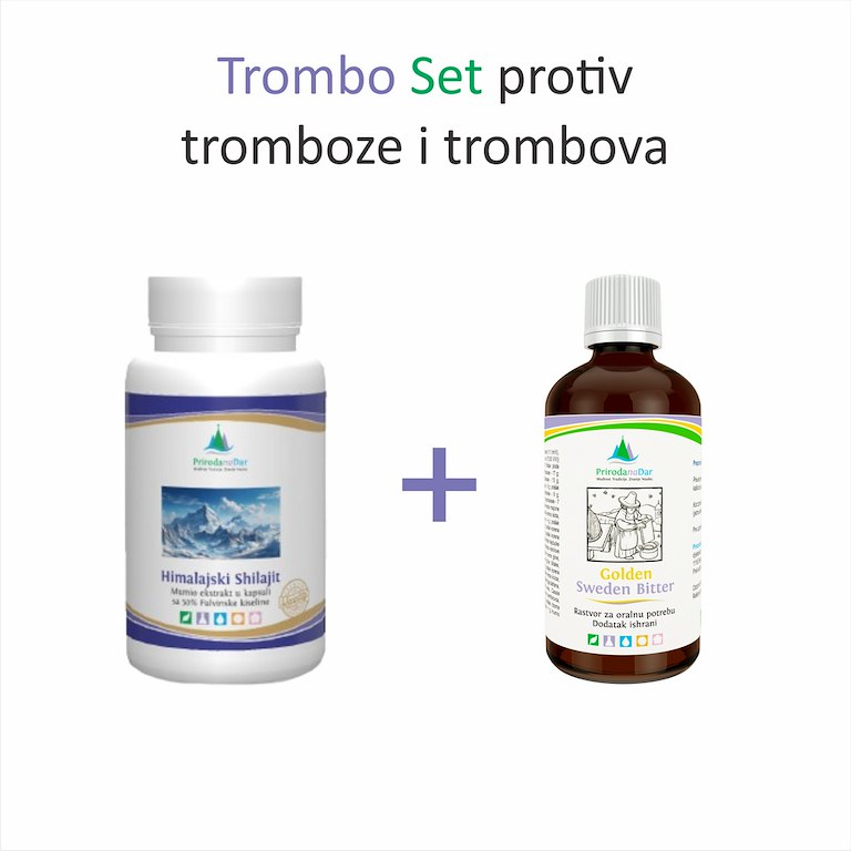 Trombo Set protiv trombova i tomboze krvnih sudova
TROMBO SET ZA TROMBOZU