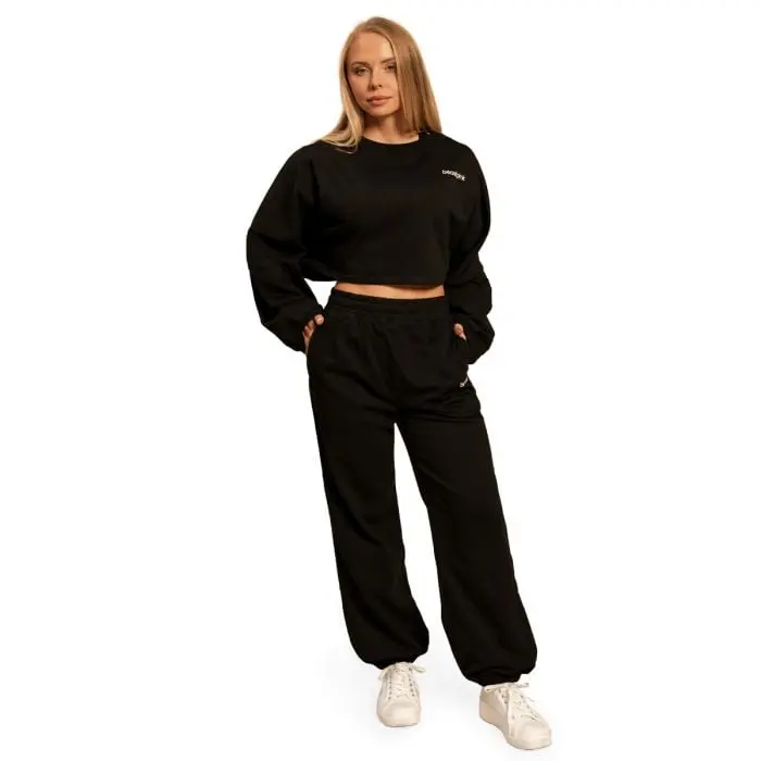 Žensku duks Cropped Bliss Black - BeastPink