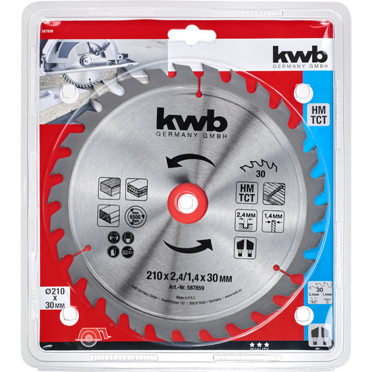 KWB – Rezni disk za cirkular 210×30 30Z, KRAFTIXX, HM, drvo/gipsakarton – 49587859