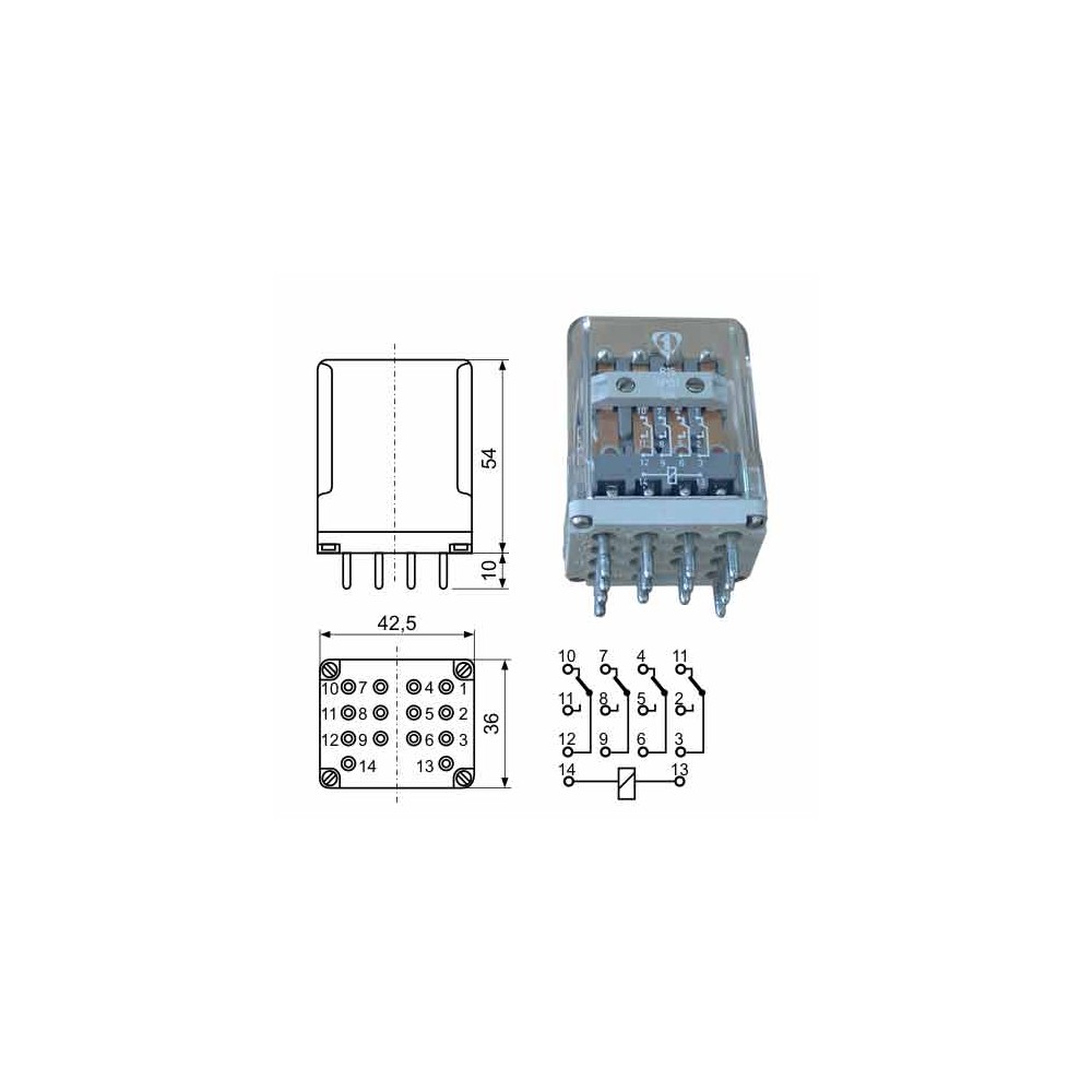 Rele 4X10A 24V DC